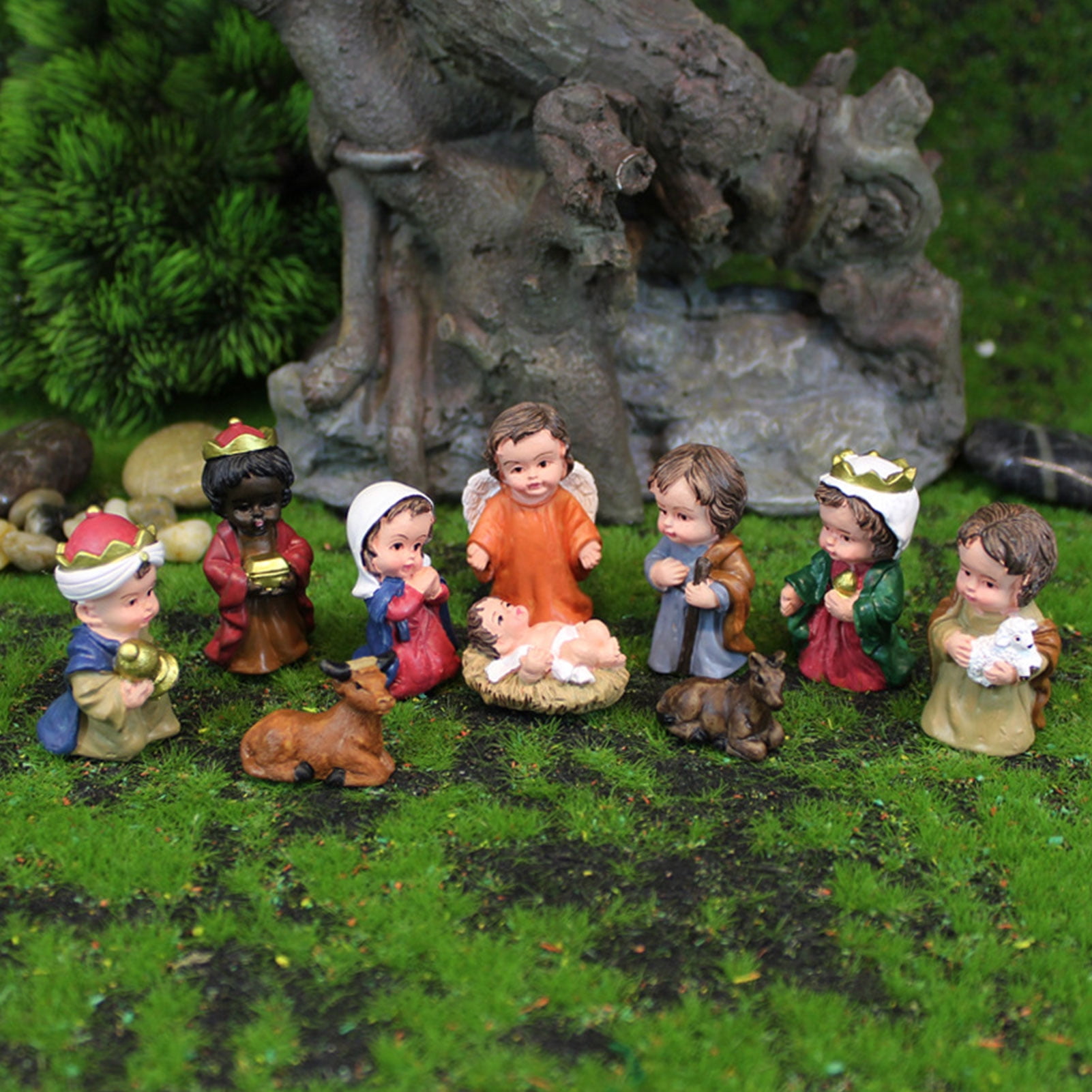 Buy MINOCOOL 10-Piece Cute Nativity Set - Christmas Manger Scene ...