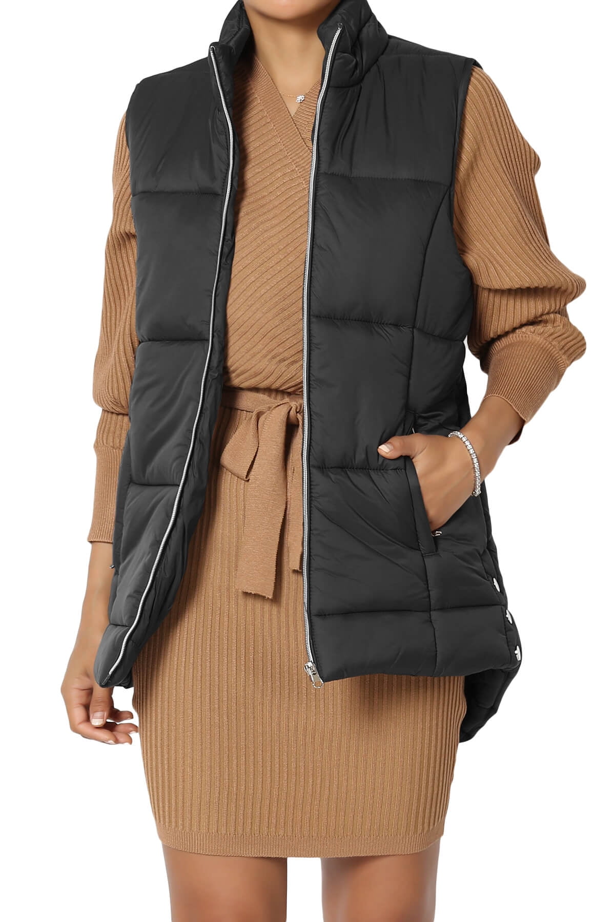 TheMogan Women's PLUS Basic Zip Up Puffer Padded Vest Sleeveless Quilted Gilet Jacket - Walmart.com