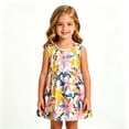 Bysome Kids Girls Dress Flower Print Sleeveless Crew Neck Summer ...