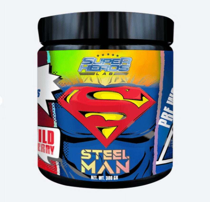 Suplemento alimenticio en polvo Steel Man SUPER HEROS LAB Frambuesa ...