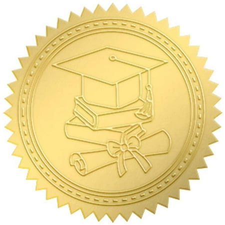 CRASPIRE Embossed Graduation Cap Diploma Gold Certificate Seals Self ...