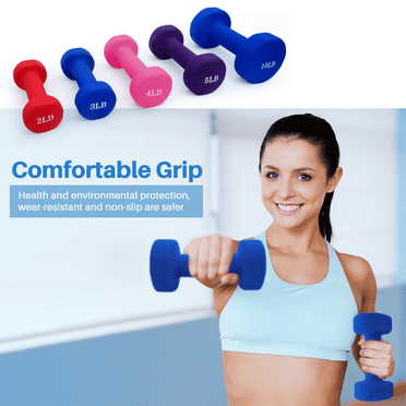 Prosourcefit Set of Two Neoprene Dumbbells Coated for Non-Slip Grip ...