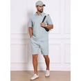 DARING DIVA Men's 2 Pieces Jacquard Polo Shirt & Drawstring Shorts ...