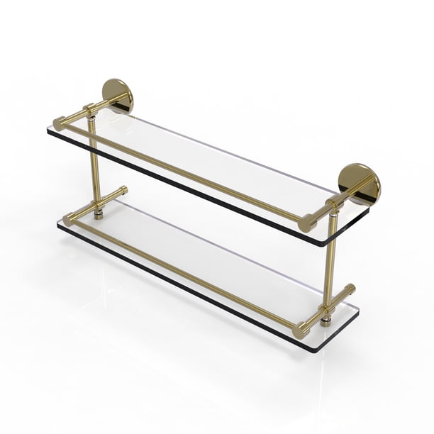22 Inch Tempered Double Glass Shelf with Gallery Rail - Walmart.com