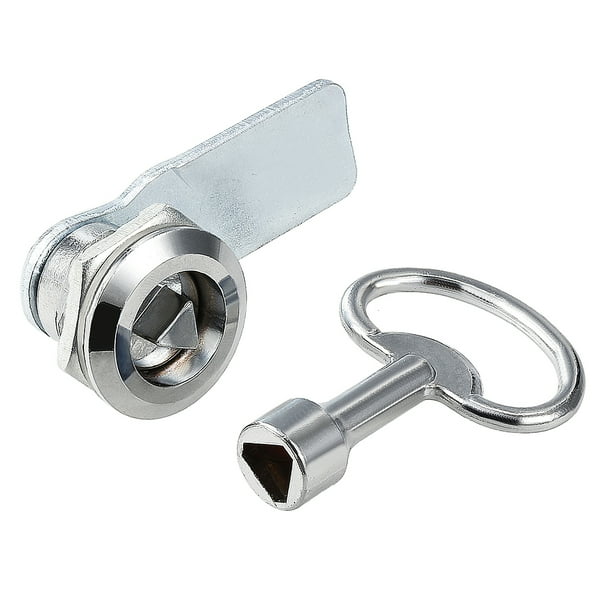 18mm Cylinder Zinc Alloy Chrome Finish Cam Lock w Triangle Key, Keyed ...