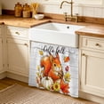 Hello Fall Cabinet Curtains 35"Wx35"L, Cute Animal Pattern White ...