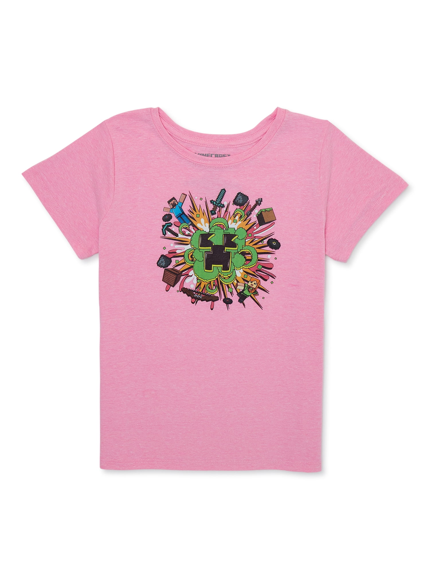Minecraft Girl's Short Sleeve Graphic Tee, Sizes XS-XL - Walmart.com