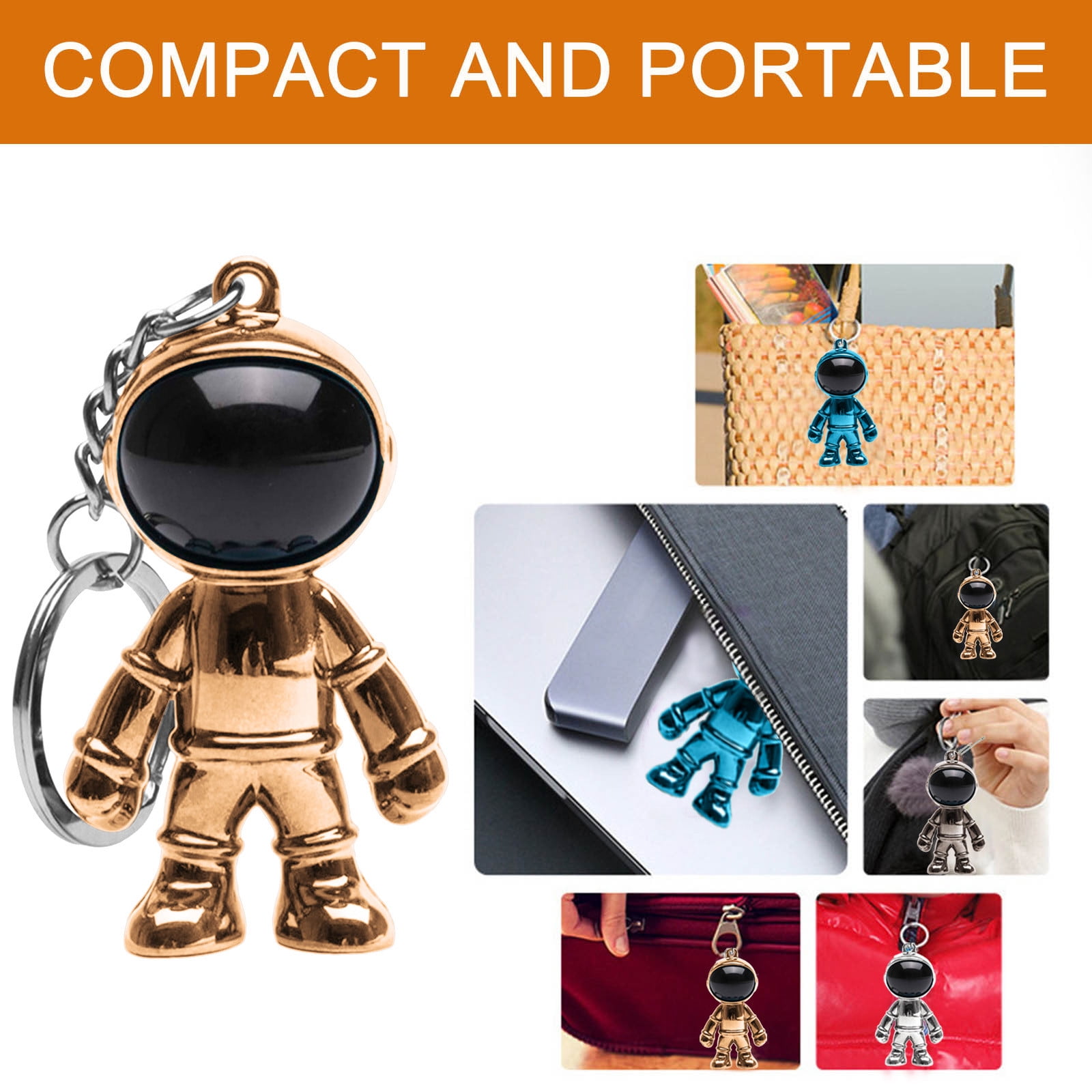 Herrnalise Robot Keychains Men Creative Spacemen Car Key Chain Ring for ...