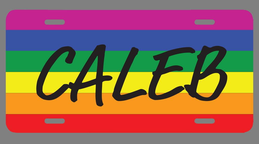 Caleb Name Pride Flag Style License Plate Tag Vanity Novelty Metal | UV ...