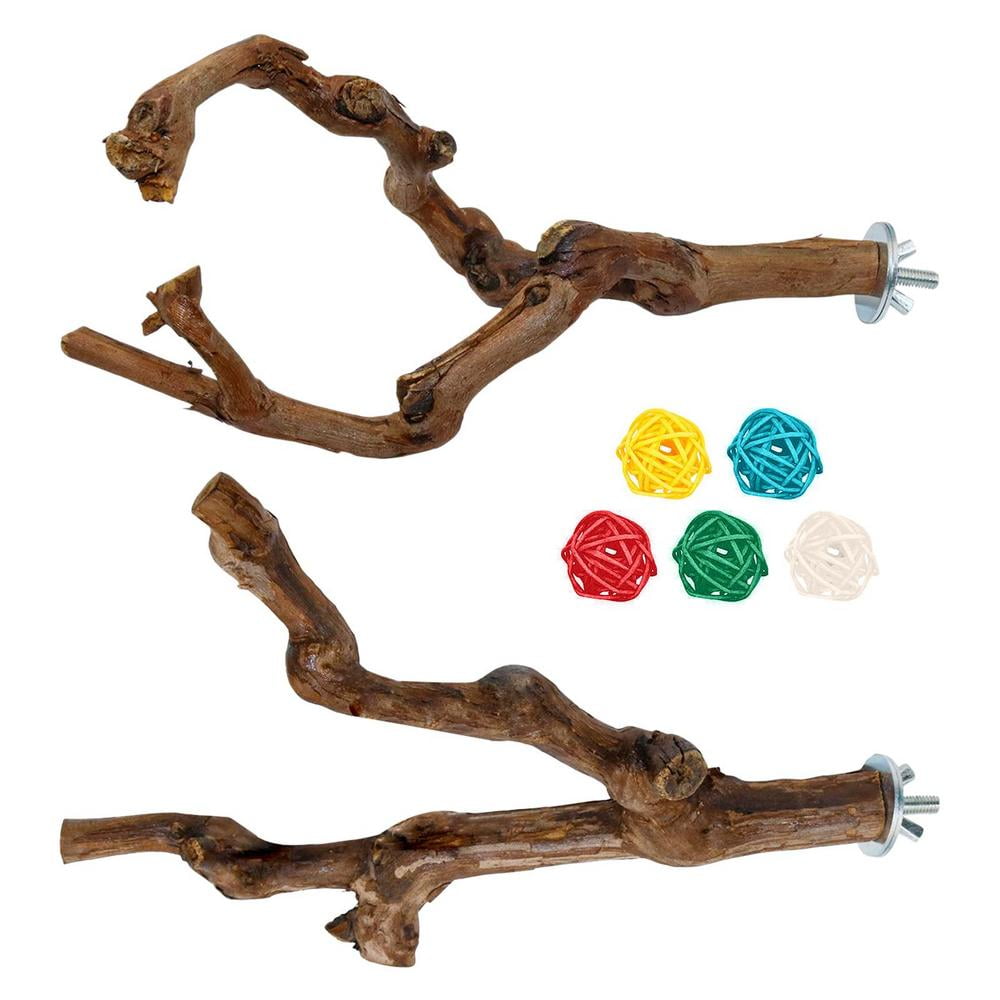 Tohuu Parakeet Perches for Cage Wooden Grape Vines Chewable Cage Toy ...