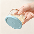 ACDANC Mini Glass Food Container with Lid 8x8x5.3cm Sealed Dip Cup ...