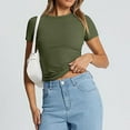 BODOAO Basic Shirts for Women Short Sleeve Slim Fit Tees Crew Neck Cute ...