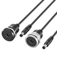 Threaded Embedded DC5.5x2.1mm Female to Male Panel Mount Secure ...