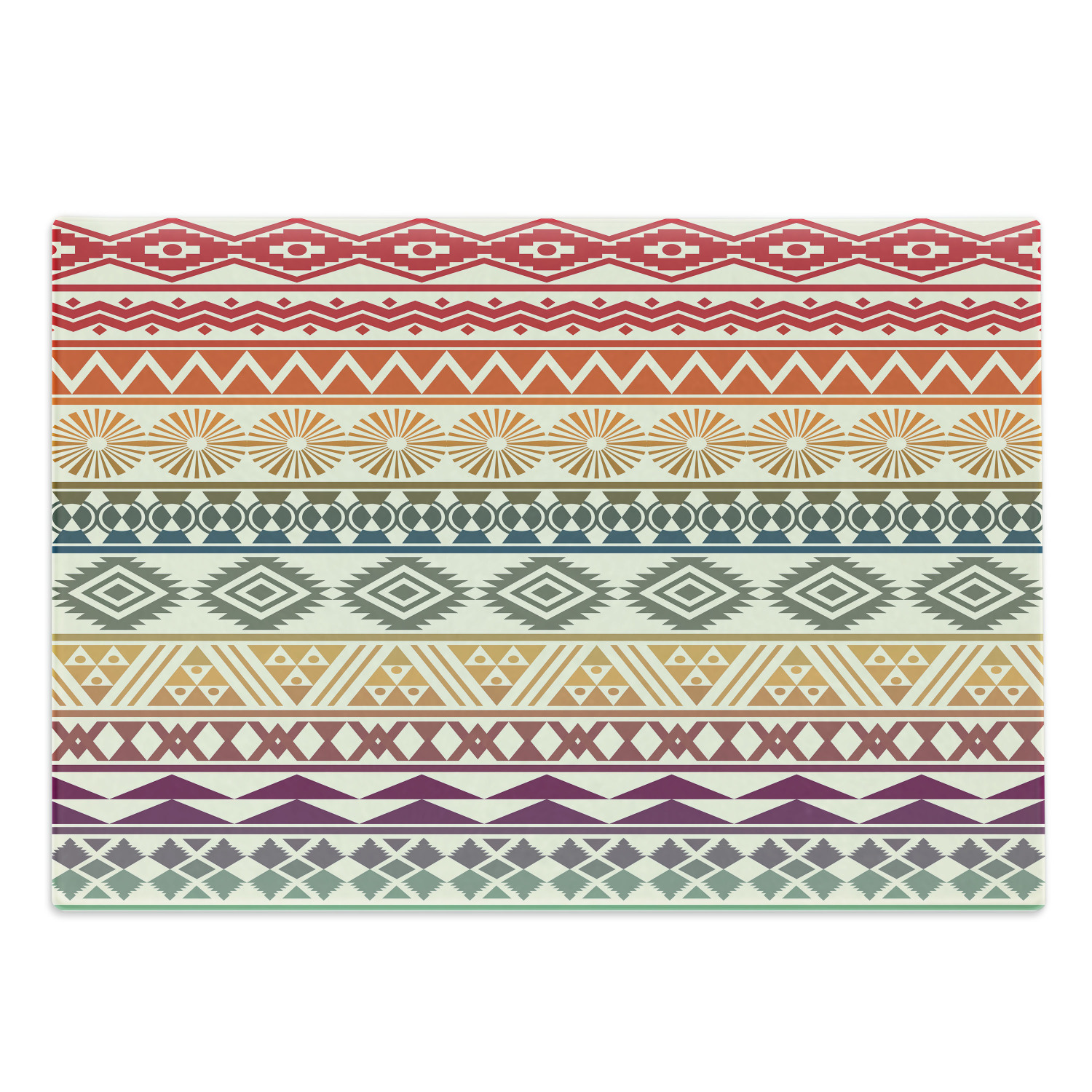 Aztec Cutting Board, Tribal Old Fashioned Mexican Trippy Geometric Zig ...