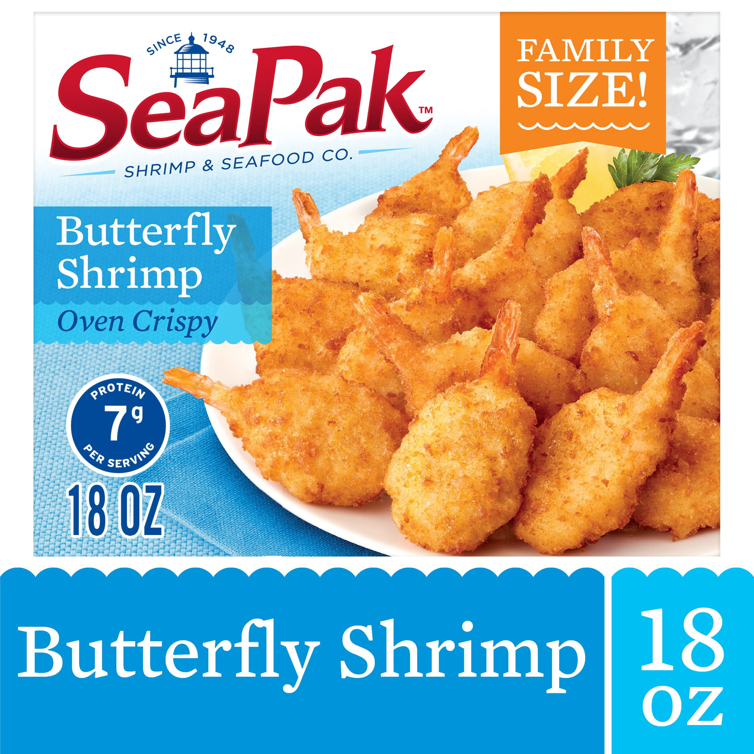 SeaPak Butterfly Shrimp with Crispy Breading, Easy to Bake, Frozen, 18 ...