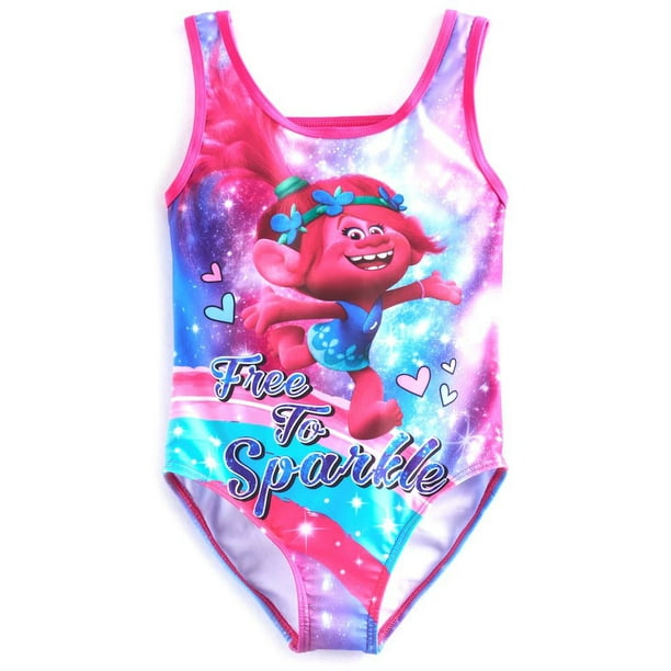 Trolls Girls Princess Poppy Bathing Suit Swimsuit UPF50+ - Walmart.ca