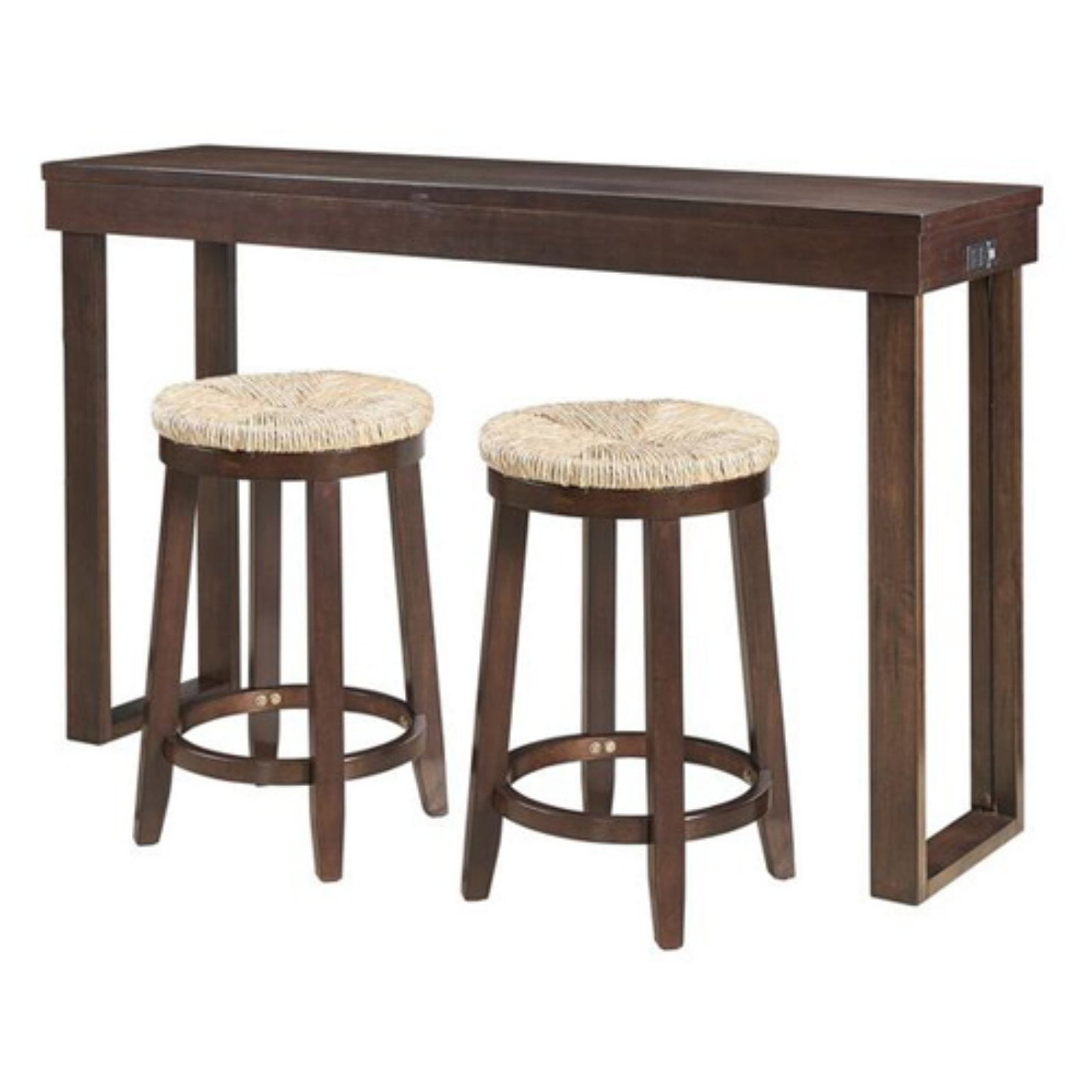Powell Kyler 3 Piece Console Table Set with USB - Brown - Walmart.com