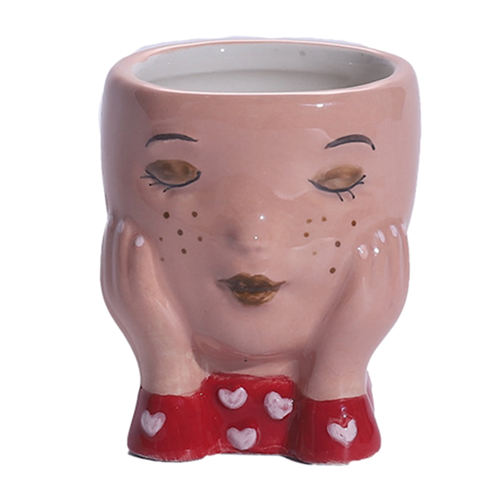 Face Flower Pot Plant Pot Head Figurines Versatile Statue For Rose Red ...