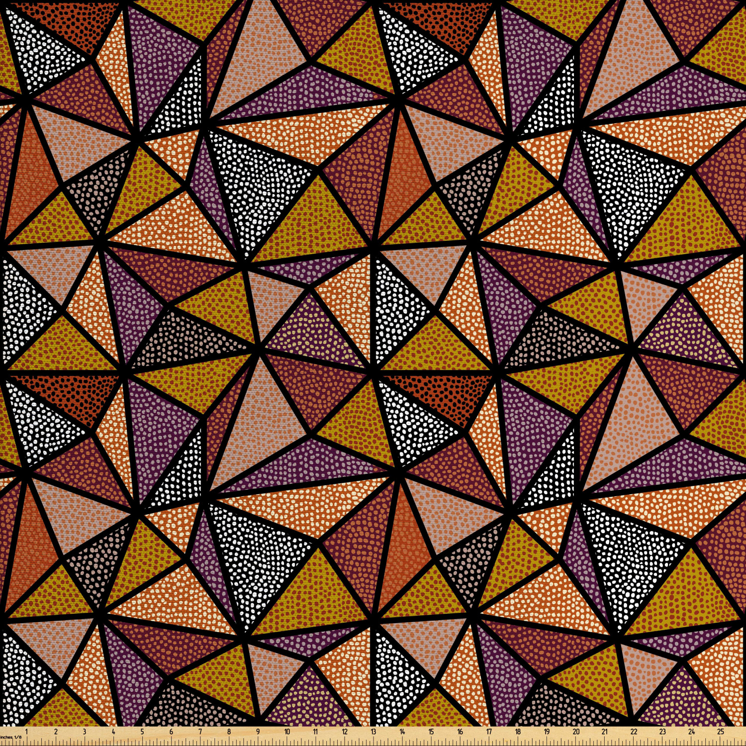Geometric Fabric By The Yard Bold Triangular Frames With Blots Inside Geometric Fabric By The Yard Bold Triangular Frames With Blots Inside