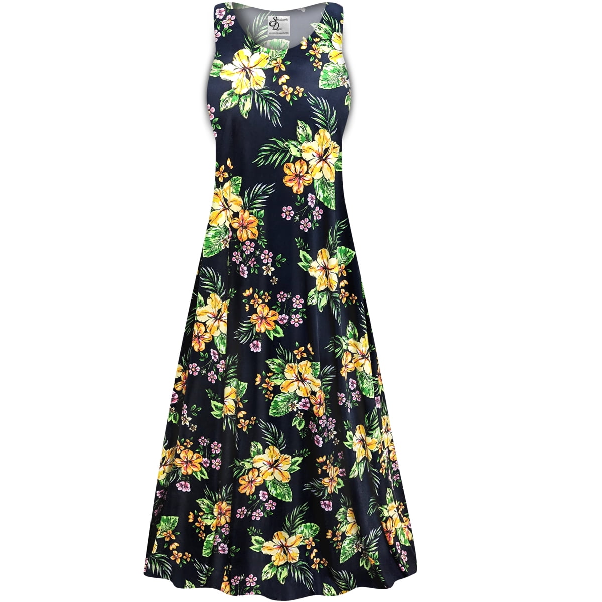 Large Extra Tall Womens Strechy Round Neckline with Sleeveless Dress ...