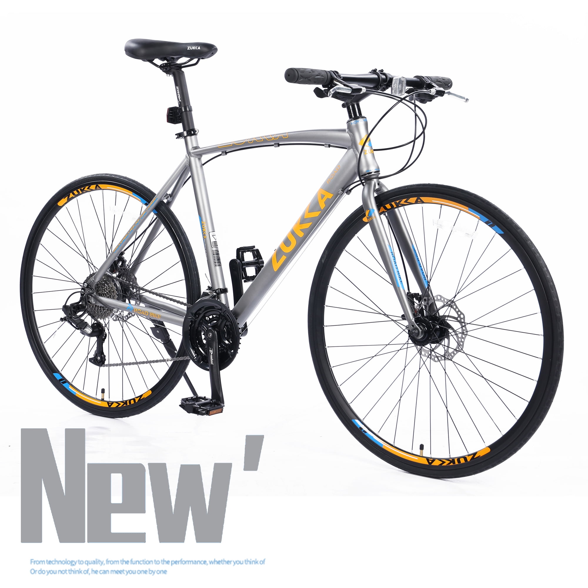 Segmart 21-Speed Mountain Bike with Aluminum Frame and Dual Disc Brakes, 28-inch Wheels, Silver ...