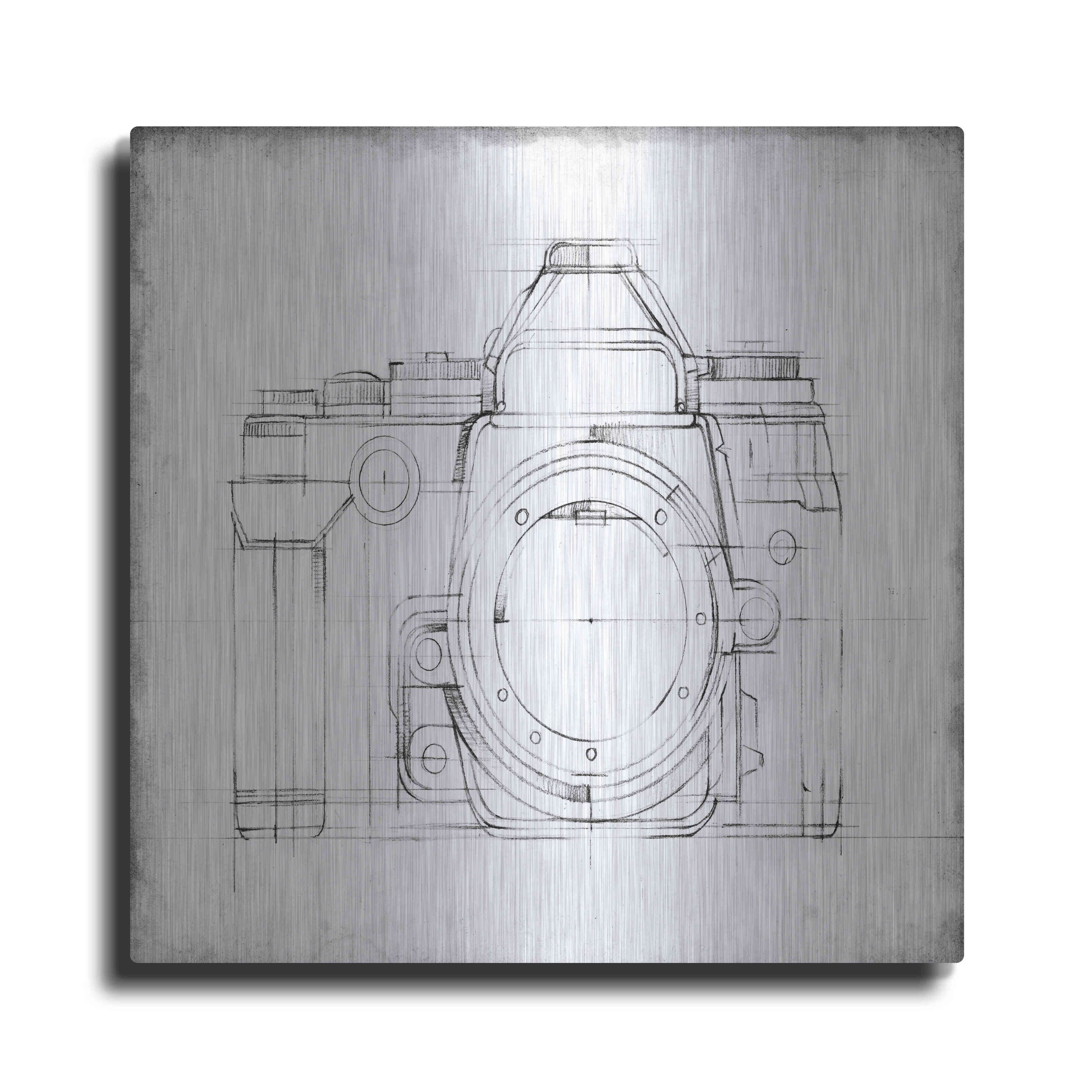 Luxe Metal Art 'Camera Blueprints IV' by Ethan Harper, Metal Wall Art ...