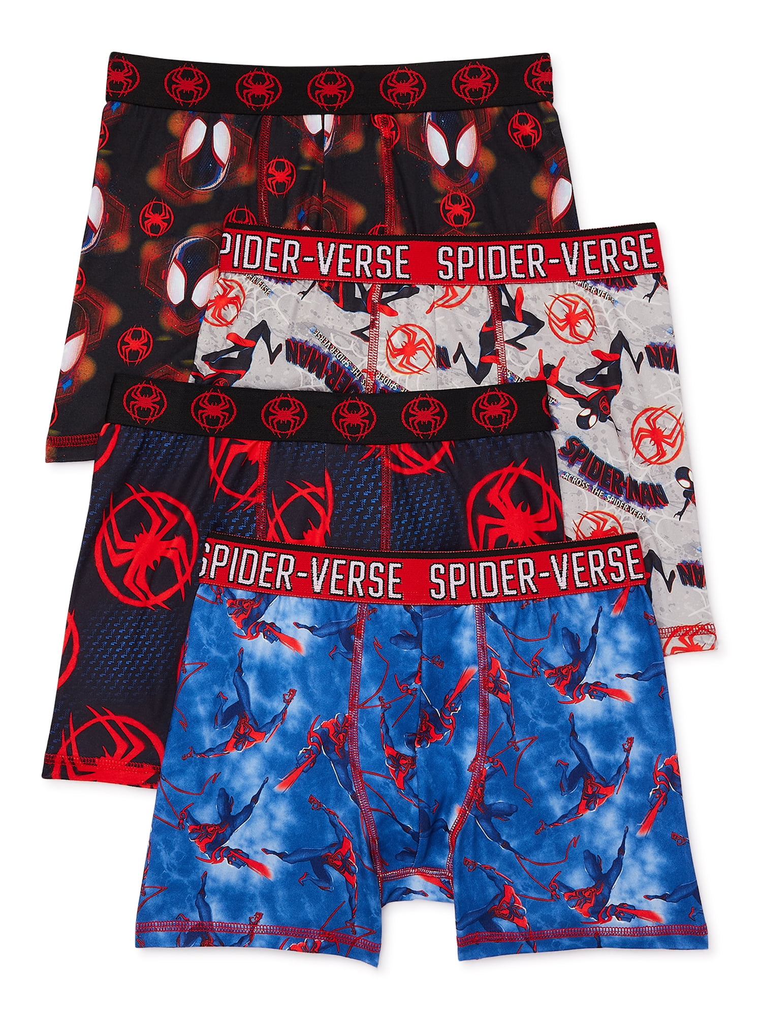 Spider-Man Boys Across the Spider-Verse Boxer Briefs, 4-Pack, Sizes XS ...