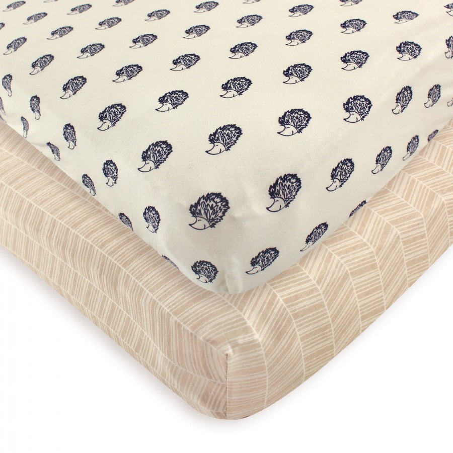 Touched by Nature Baby Boy Organic Cotton Crib Sheet, Hedgehog, One ...