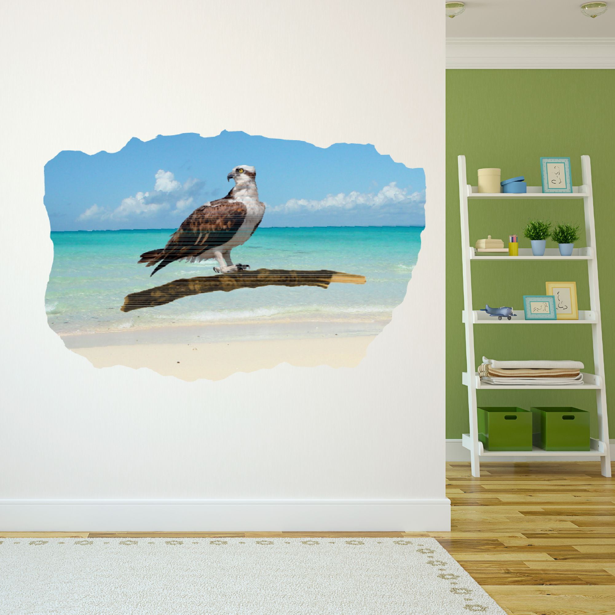 Watercolor Decal Living Room Wall Decal for Family Colorful Art Beach ...
