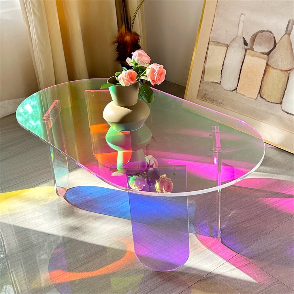 Click here for Wisfor Oval Coffee Table Iridescent Acrylic: Moder... prices