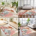 5x7 Red Turtle Shell Area Rug for Living Room, Washable Non Slip Low ...