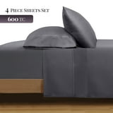 600 Thread Count 100% Cotton Soft Hotel Bed Sheet Set, Deep Pocket ...