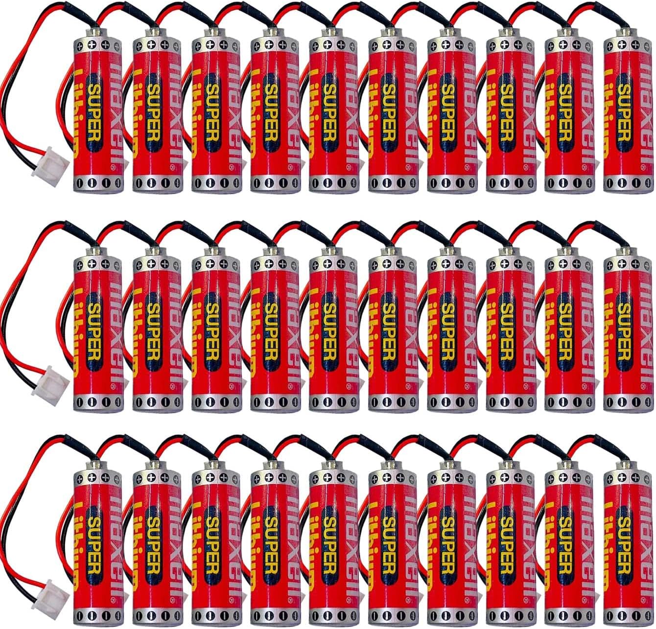 (Pack of 30) ER6C AA 3.6V 1800mAh PLC Battery for Mitsubishi FX F2-40BL ...
