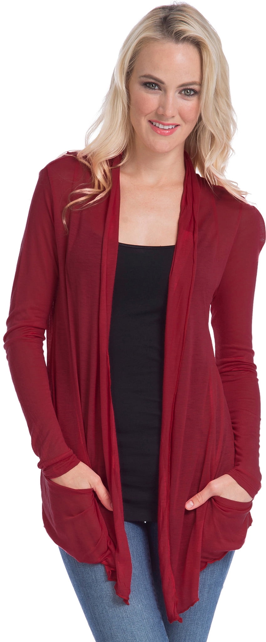 Semi-sheer Cardigan Cover-up with Pockets - Walmart.com