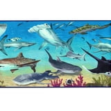Trimz Blue Ocean Marine Life Under The Sea Fish Shark Wallpaper Border ...