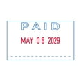 Trodat Printy 4750 Date Stamp with English Message Paid – Self Inking, Red Ink Date and Blue Ink ...