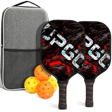 Eccomum Pickleball Rackets Set Pickleball Paddle Set of 2 Rackets and 4 ...