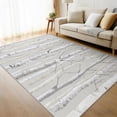 Birch Tree Forest Area Rug, Woodland Landscape Pattern Carpet, Washable ...