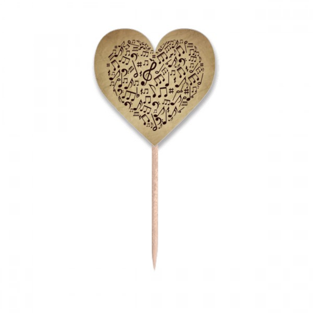 Paper Texture Heart Music Notes Toothpick Flags Heart Lable Cupcake ...