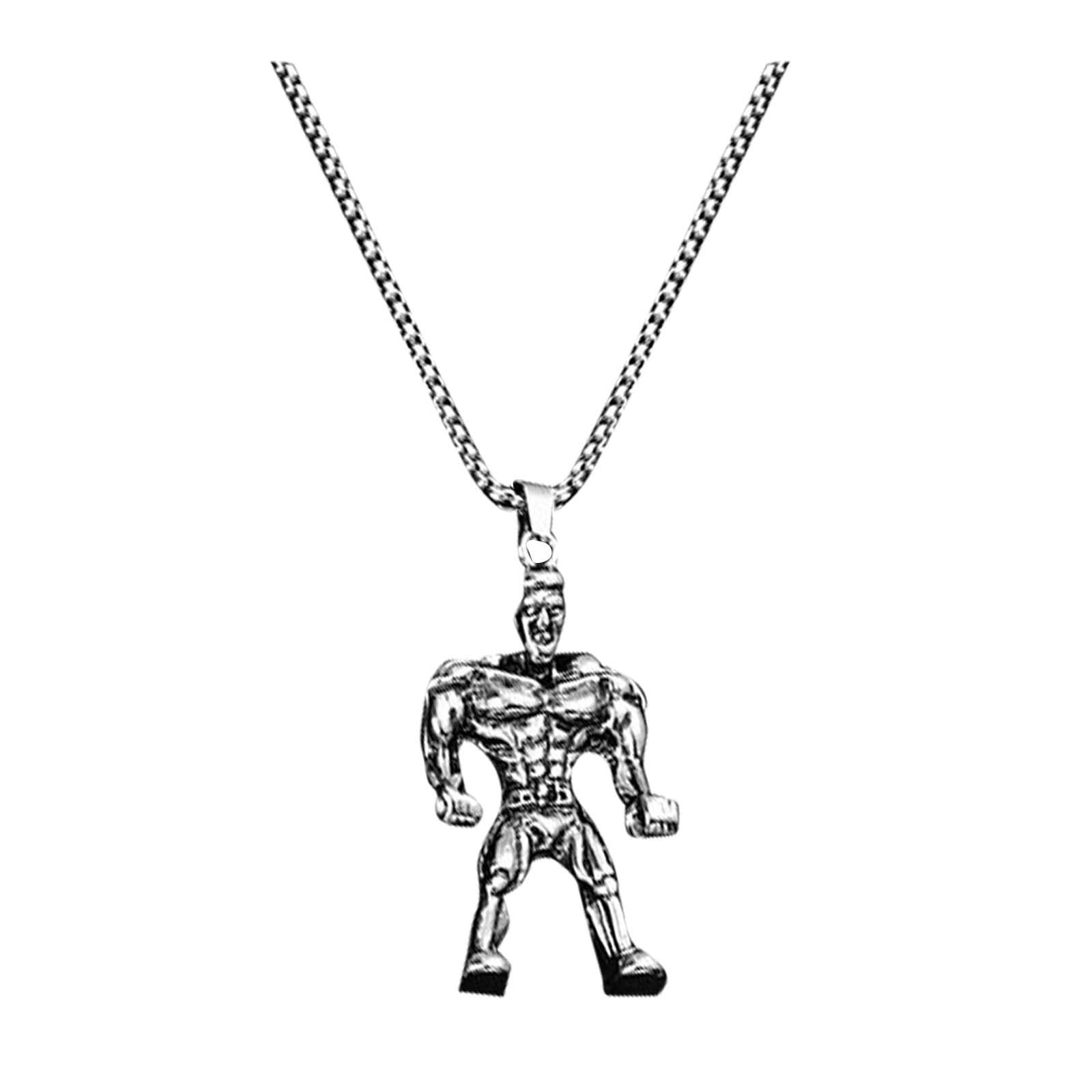 Hot Fitness Muscle Men'S Weight Lifting Barbell Necklace Hipster ...
