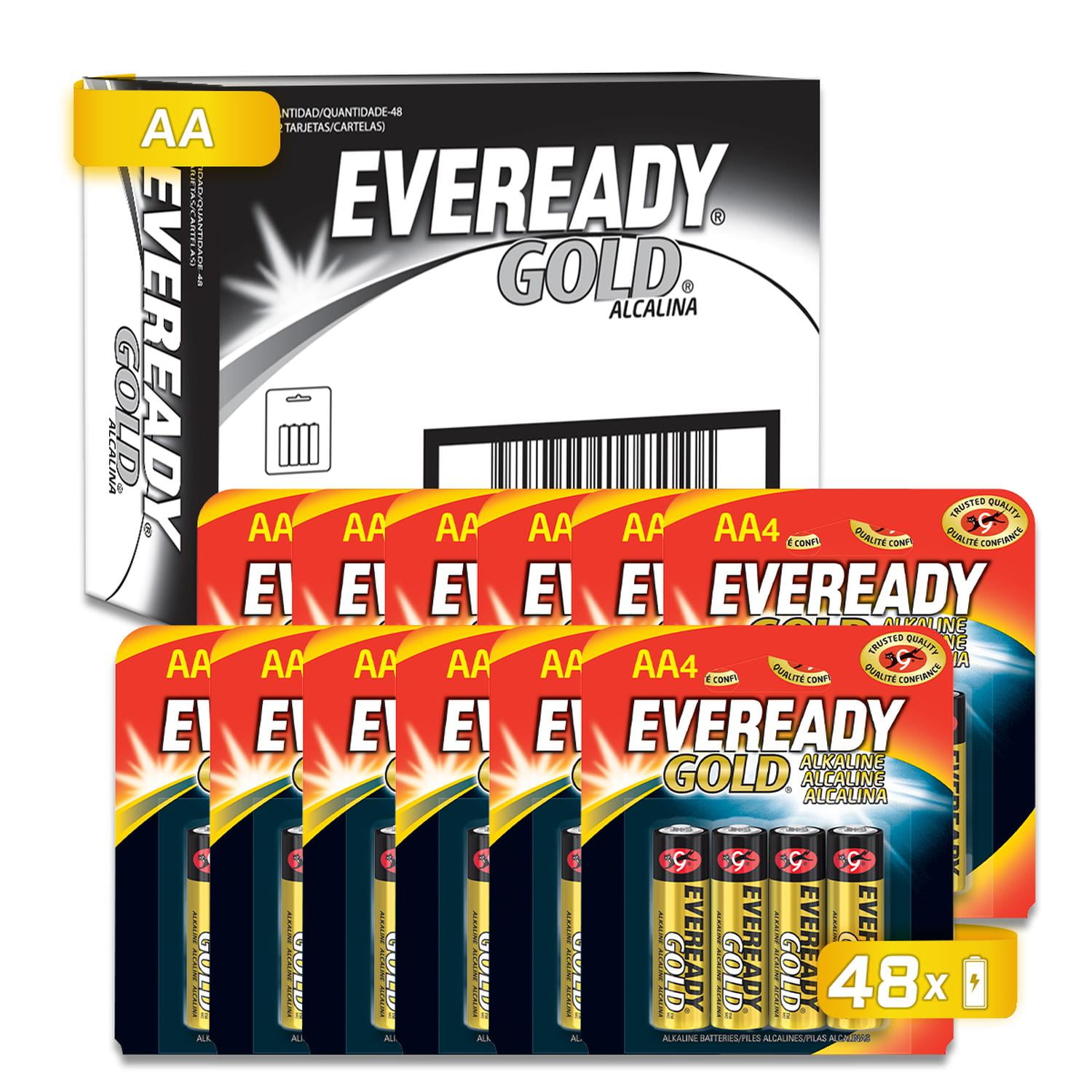 Pila Eveready Gold Aa Alcalina Blister 48 Unidades | Walmart en línea