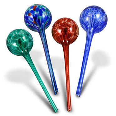 4pc Large Aqua Plant Glass Watering Globes - Watering Ball Bulbs ...