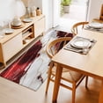 Burgundy Red White Marble Rectangle Rug 2'x6' Modern Abstract Stone ...