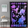 Bathroom Shower Curtain Dinosaurs Purple Dinosaurs on Black Waterproof ...