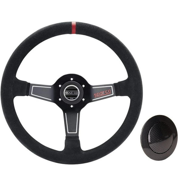 Sparco Monzo Steering Wheel and Carbon Horn Button, 9 Bolt - Walmart.com