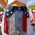 2PCS USA Fringe Belt Western Fashion Patriotic Fringe Belt Star Shaped ...