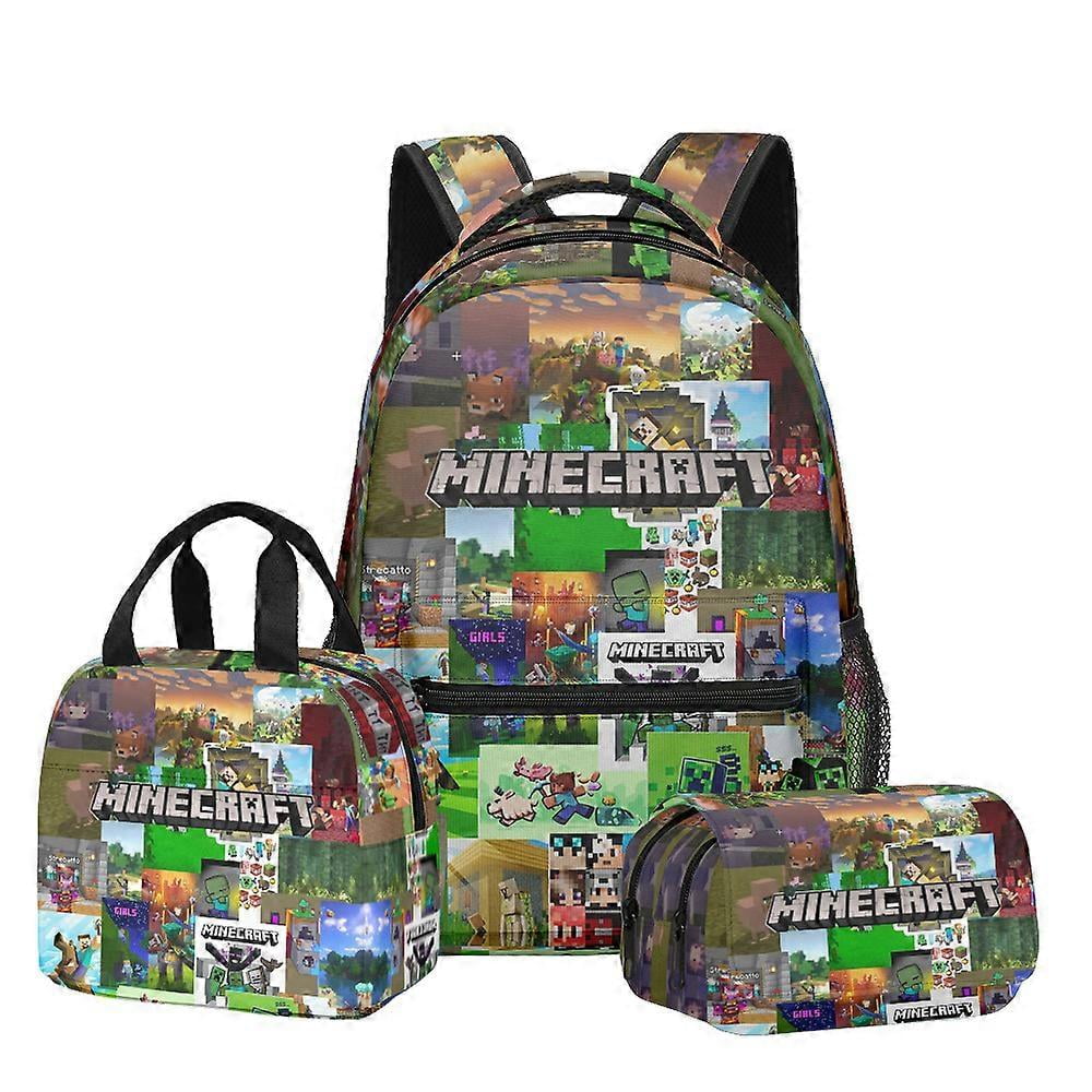 Minecraft Backpack Set for Students with Double Layer Pencil Case and ...