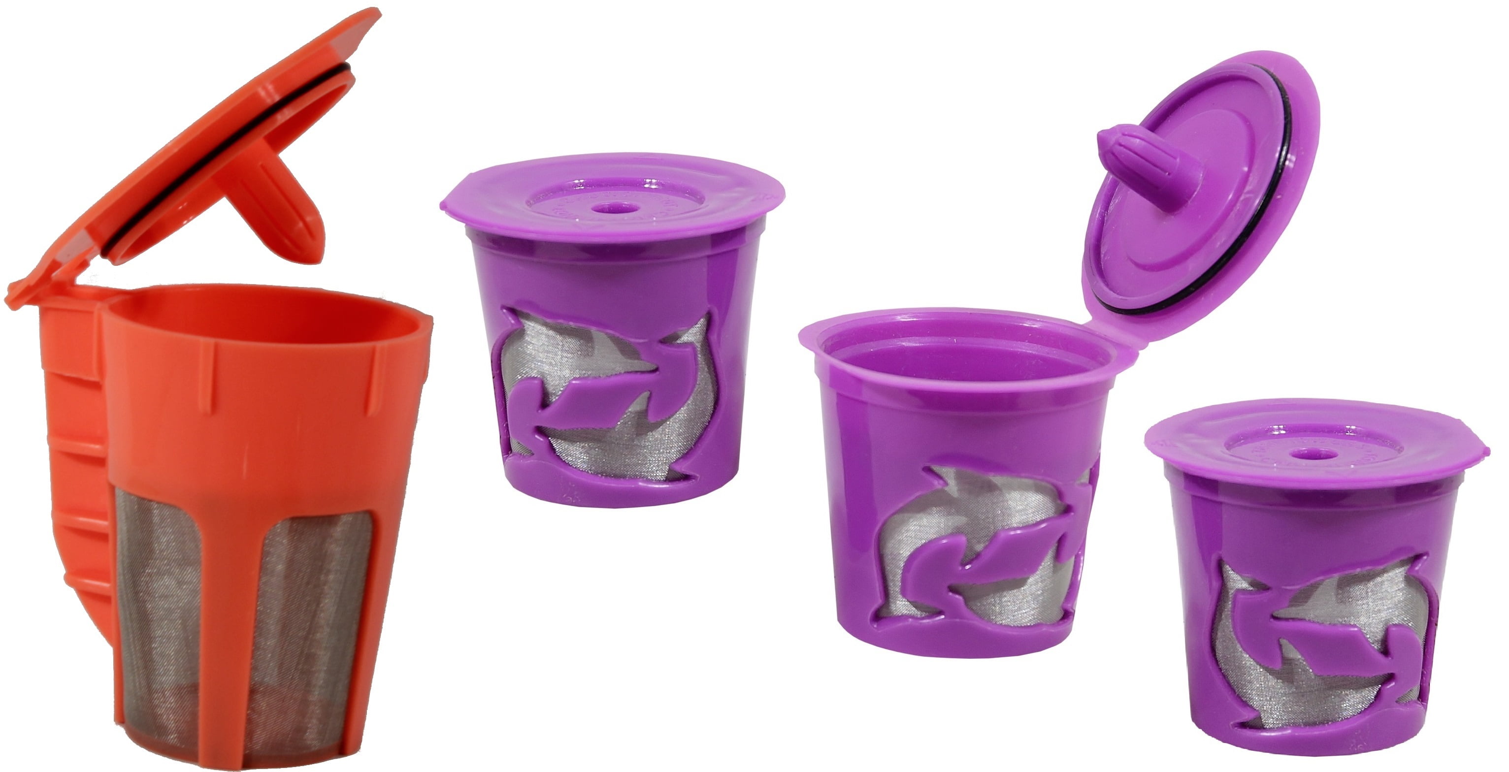 Keurig 2.0 Refillable Orange K-Carafe 3 Purple K-Cups Coffee Filter ...