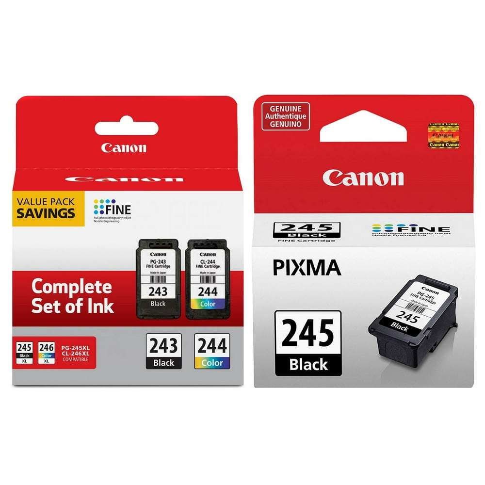 Genuine Canon PG-243BK Black & CL-244 Color Inkjet Print Cartridge ...