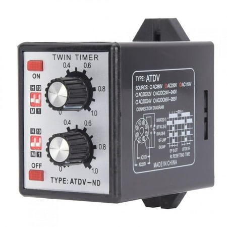 FLAMEEN Twin Timer Relay,Knob Control Time Switch Relay Multi-Section ...